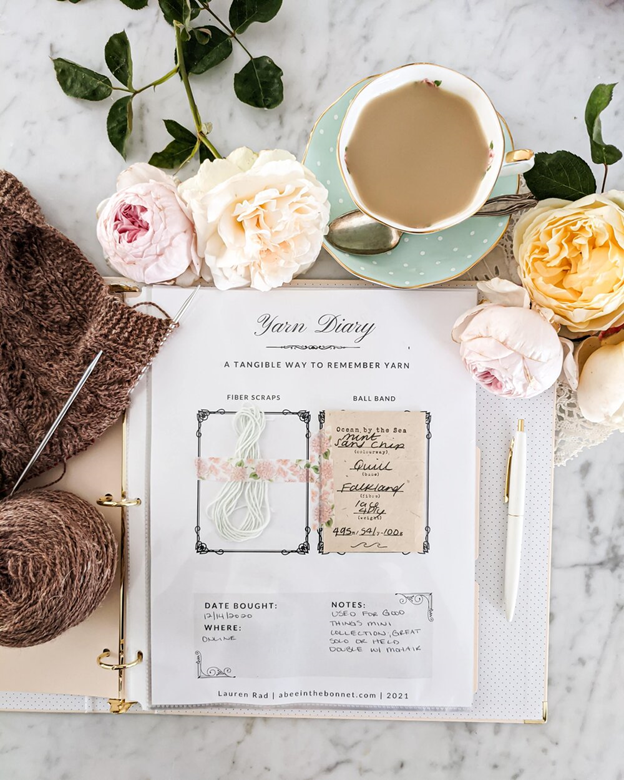 Free Knitting Printable: Yarn Diary - A Bee In The Bonnet